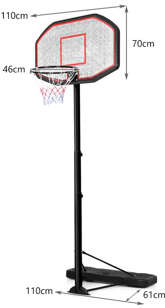 Costway Basketbalový koš výškově nastavitelný 200-305 cm SP34885