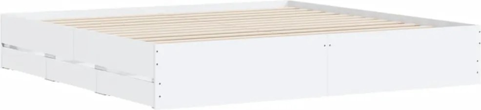 Rám postele se zásuvkami bílý 180 x 200 cm kompozitní dřevo 3207252