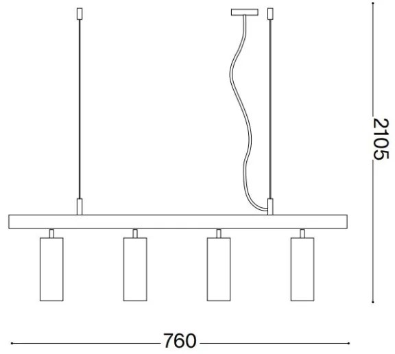 Ideal Lux - LED Lustr na lanku DYNAMITE 4xGU10/7W/230V CRI 90 černá/mosaz