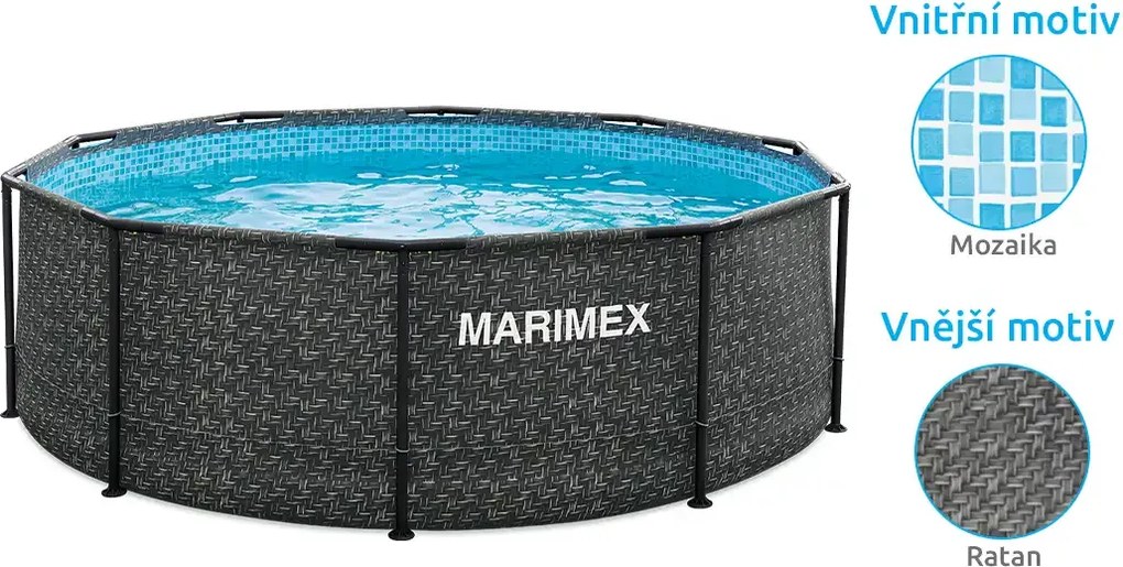 Marimex | Bazén Marimex Florida 3,05x0,91 m s pískovou filtrací - motiv RATAN | 19900079