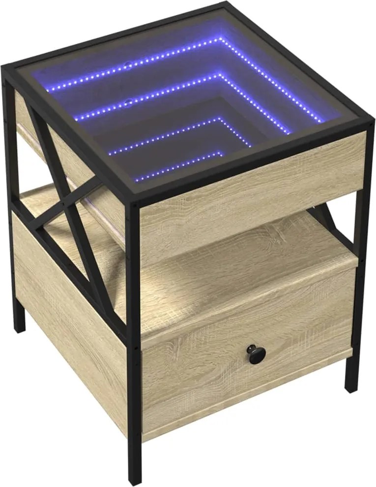 Noční stolek s Infinity LED dub sonoma 40 x 40 x 51 cm 3284102
