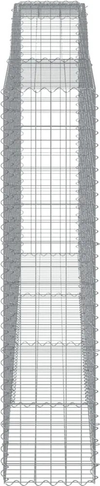 Klenutý gabionový koš 400 x 50 x 200/220 cm pozinkované železo 153540
