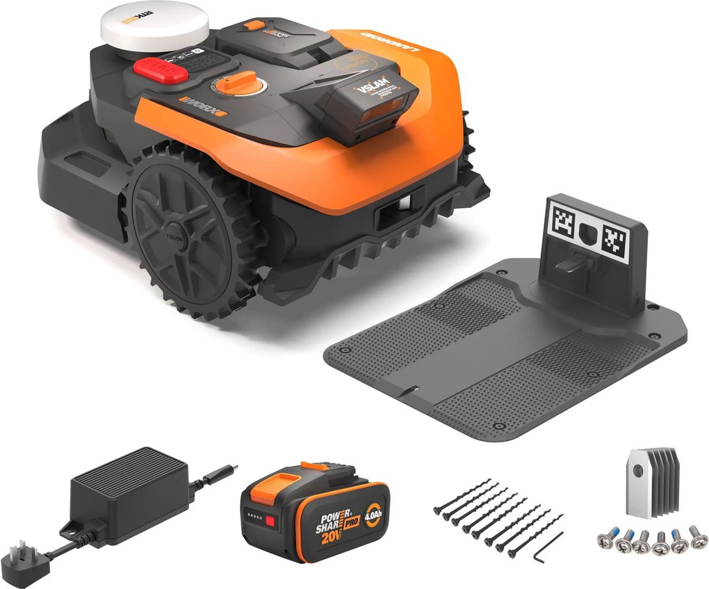 WORX Robotická sekačka WR365E Vision Cloud 650 m2 (RTK + AI V-SLAM Stereo)