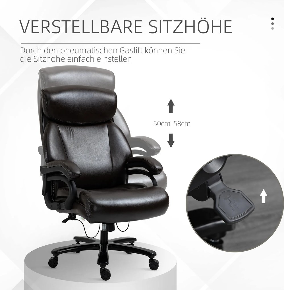 Kancelářská židle Vinsetto manažerská židle herní židle ergonomicky výškově nastavitelná s funkcí houpání, silné čalounění s nosností až 180 kg |