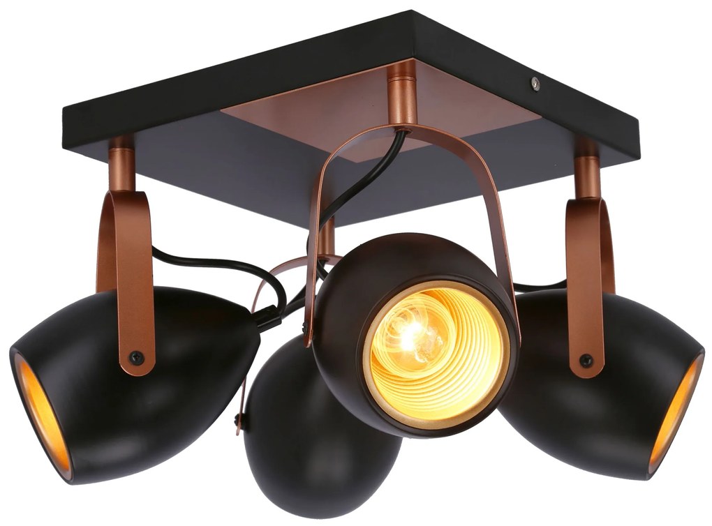 Černo-měděné stropní svítidlo Anica pro žárovku 4x E14  - Candellux