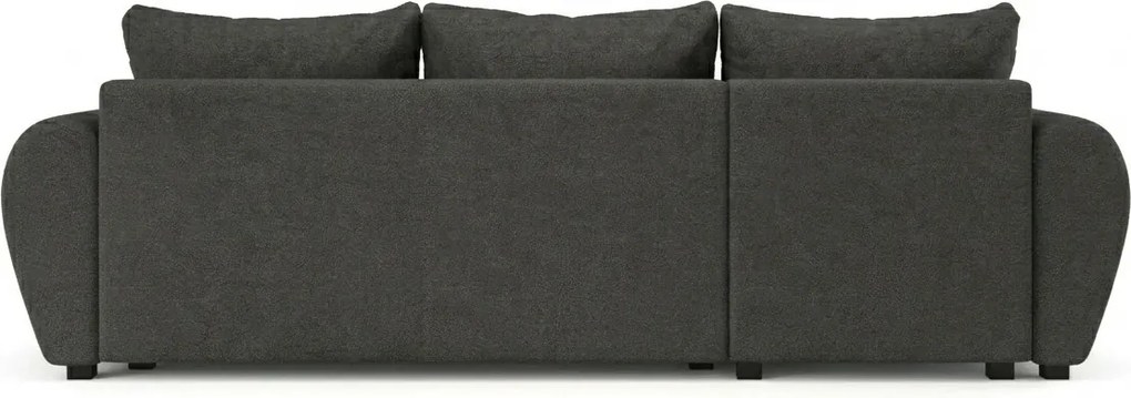 Rozkládací oboustranná sedací souprava do L SEVIO 246x145 cm, tmavě šedá + 2 polštářky ZDARMA