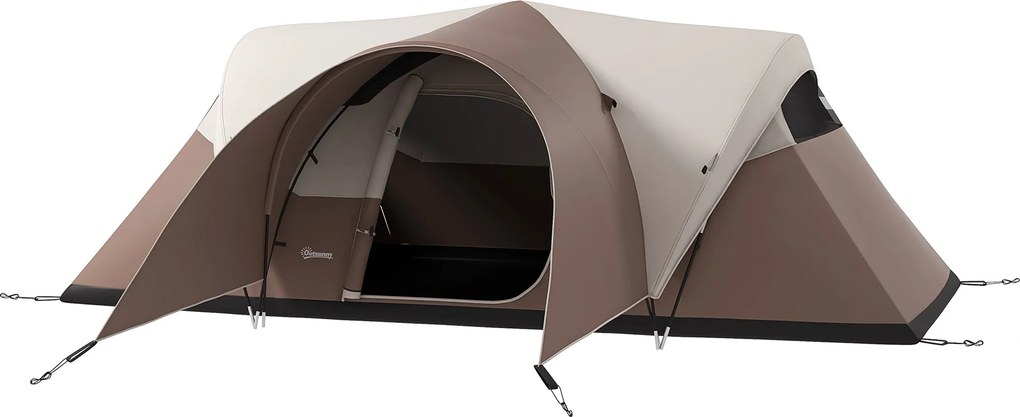Rodinný stan Outsunny pro kempování pro 5-6 osob, voděodolný, lehký, větraný, s přenosnou taškou, rozměr 550D x 300Š x 198V cm | Aosom