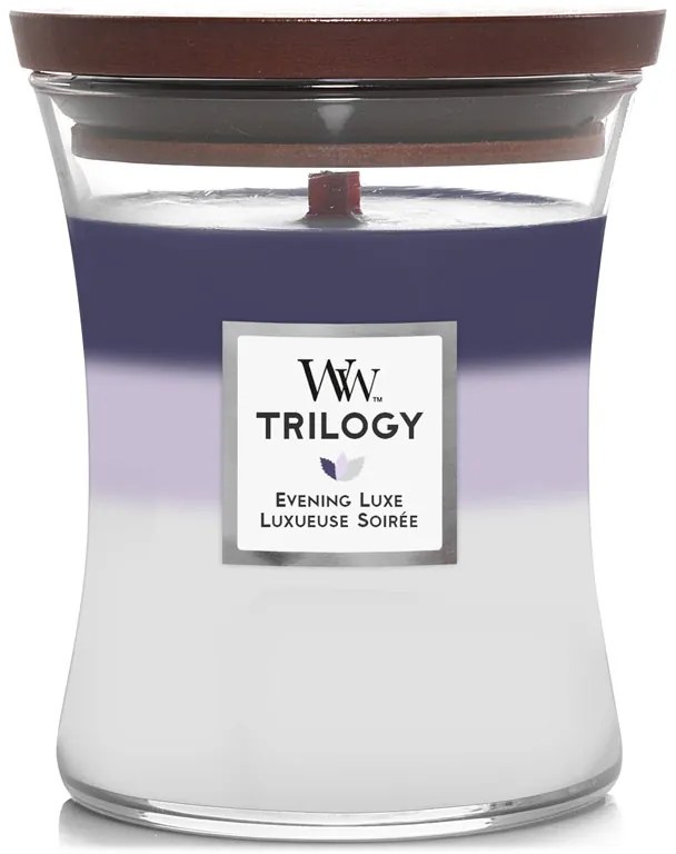 WoodWick – Trilogy svíčka Evening Luxe (Večermí luxus) Velikost: střední 275 g