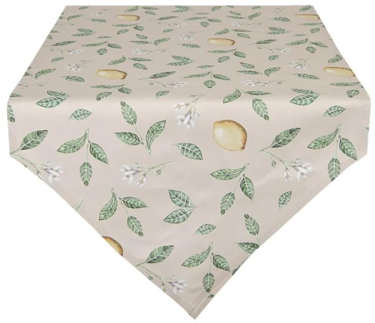 Bavlněný běhoun s motivem citrónů Lemons & Leafs – 50x160 cm