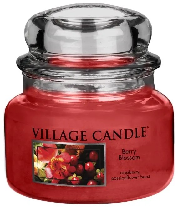 Village Candle Vonná svíčka ve skle, Červené květy - Berry Blossom, 11oz Premium