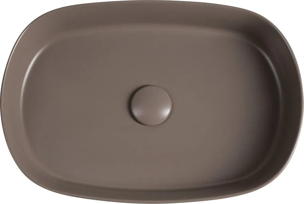 Isvea Isvea, INFINITY OVAL keramické umyvadlo na desku, 55x36cm, taupe, 10NF65055-2H
