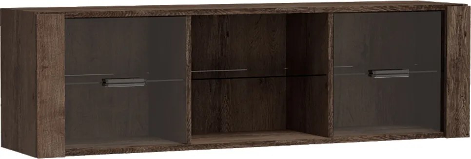 Obývací stěna INDIANAPOLIS t | sestava F | 370 cm | jasan tmavý