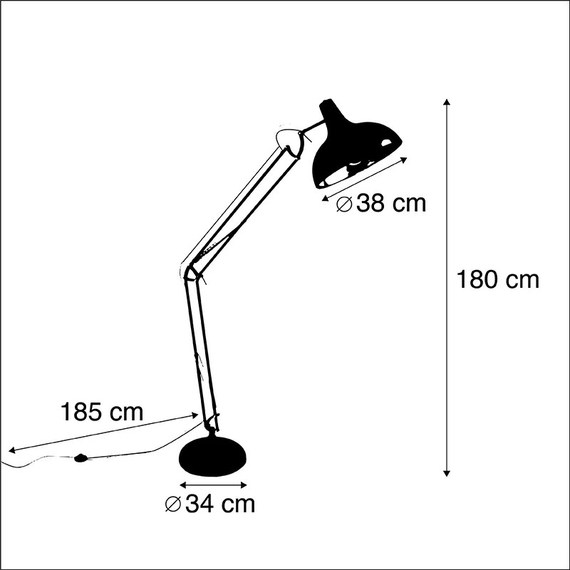 Chytrá stojací lampa ocel vč. Wifi A60 - Hobby