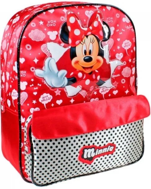 CERDA Školní batoh Minnie / batoh na cesty Minnie 3D 41cm červený
