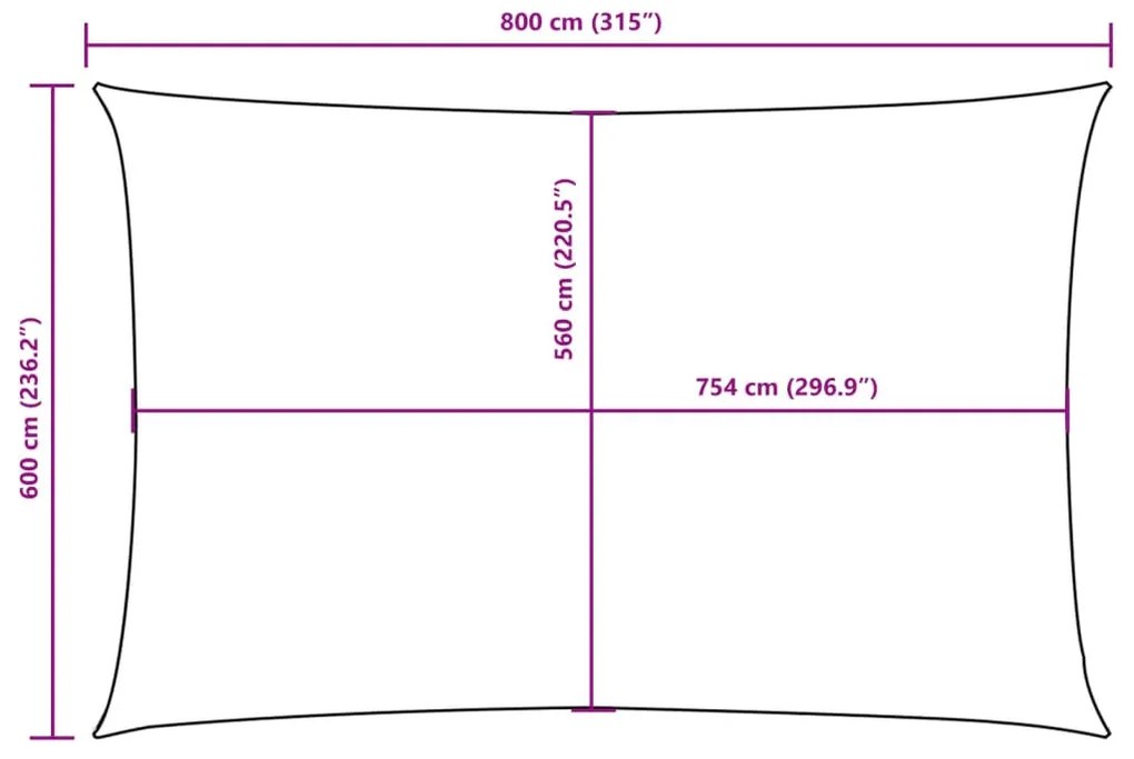 vidaXL Marketos Stínící plachta oxfordská látka obdélníková 6 x 8 m oranžová