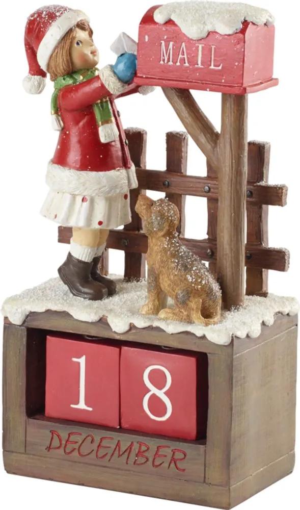 Winter Collage Accessoires adventní kalendář, děvčátko u schránky 22,5 cm, Villeroy & Boch