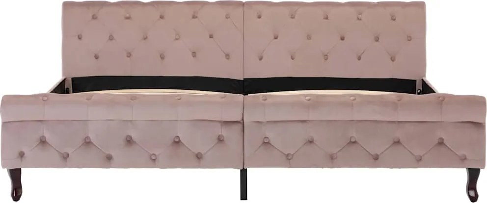 Rám postele růžový samet 200 x 200 cm 288570