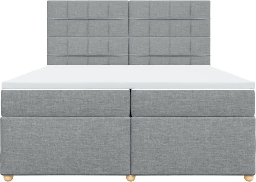Box spring postel s matrací světle šedá 200 x 200 cm textil 3293687