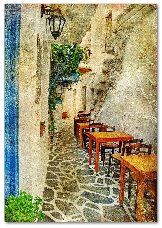 Wallmuralia Foto obraz akrylové sklo Řecké taverny 70x100 cm