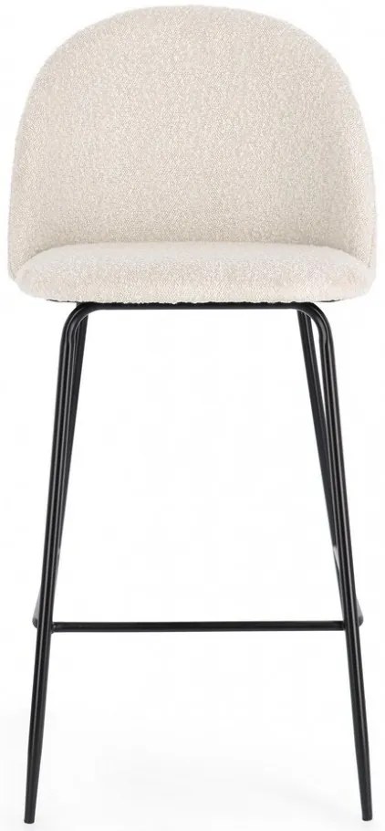 BIZZOTTO Barová židle CARRY bílá bouclé černý kov 0734370
