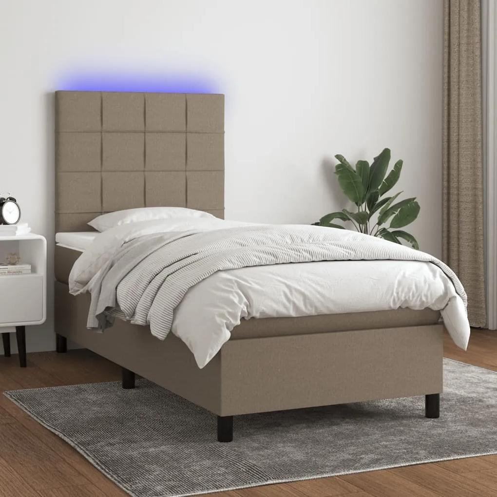 vidaXL Box spring postel s matrací a LED 80 x 200 cm textil [3134831] Barva: Černá