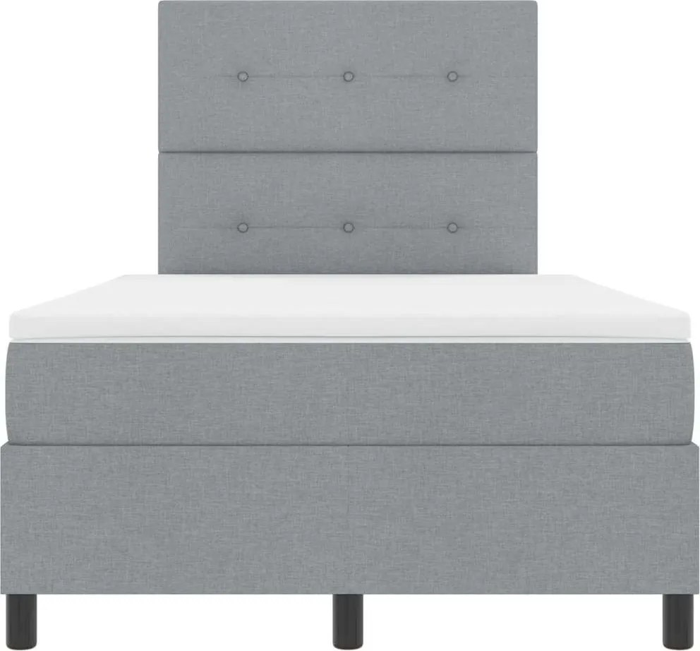 Postel s boxspringem s čelo Světle šedá 120 x 190 cm textil 3339371