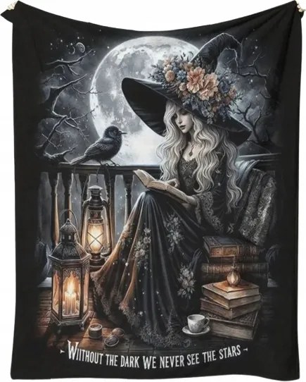 Koc Čarodějnice Noc Měsíc Čarodějka Deka Halloween Wicca Velká Deka 180x220