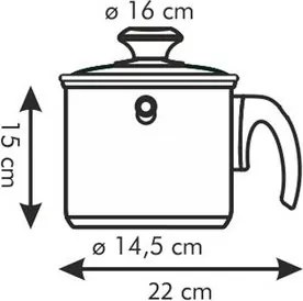 TESCOMA Mlékovar dvouplášťový PRESTO s poklicí ø 16 cm, 2,0 l