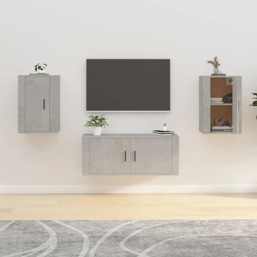 Nástěnné TV skříňky 2 ks betonově šedé 40 x 34,5 x 60 cm - Default Title