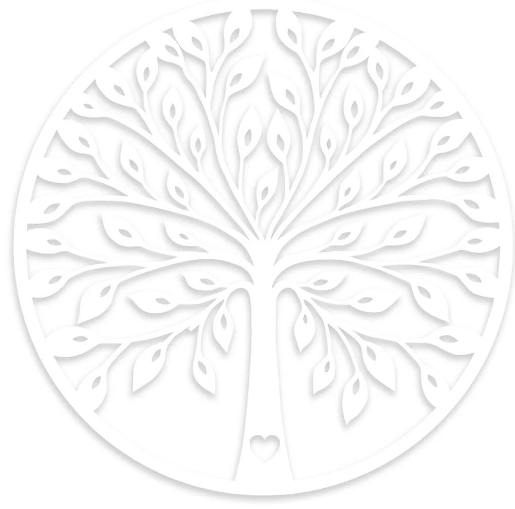 Nástěnná dřevěná dekorace TREE bílá