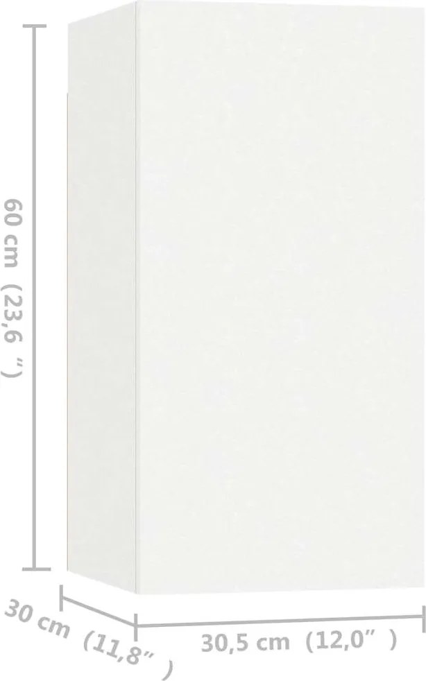 TV skříňky 4 ks bílé 30,5 x 30 x 60 cm kompozitní dřevo 3078740