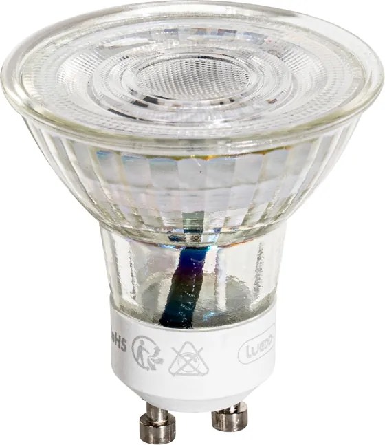Sada 5 čirých LED žárovek GU10 50mm 3W 230 lm 2700K
