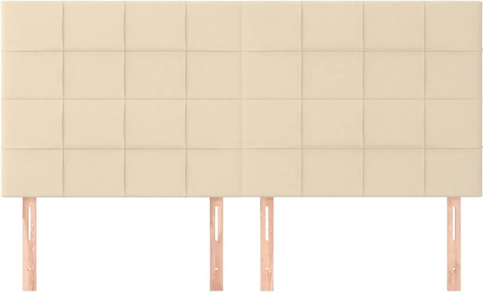 Čelo postele krémové 200x5x118/128 cm látkové 3116359