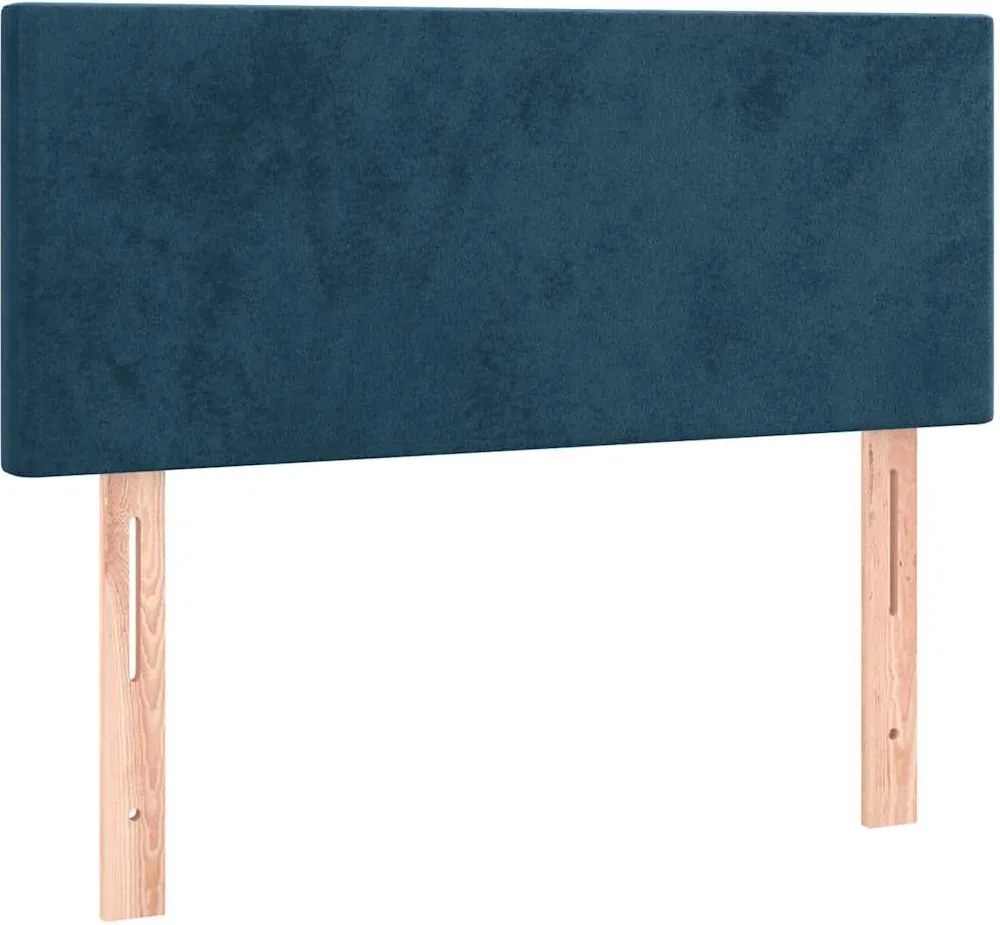 Box spring postel s matrací tmavě modrá 100x200 cm samet 3130827