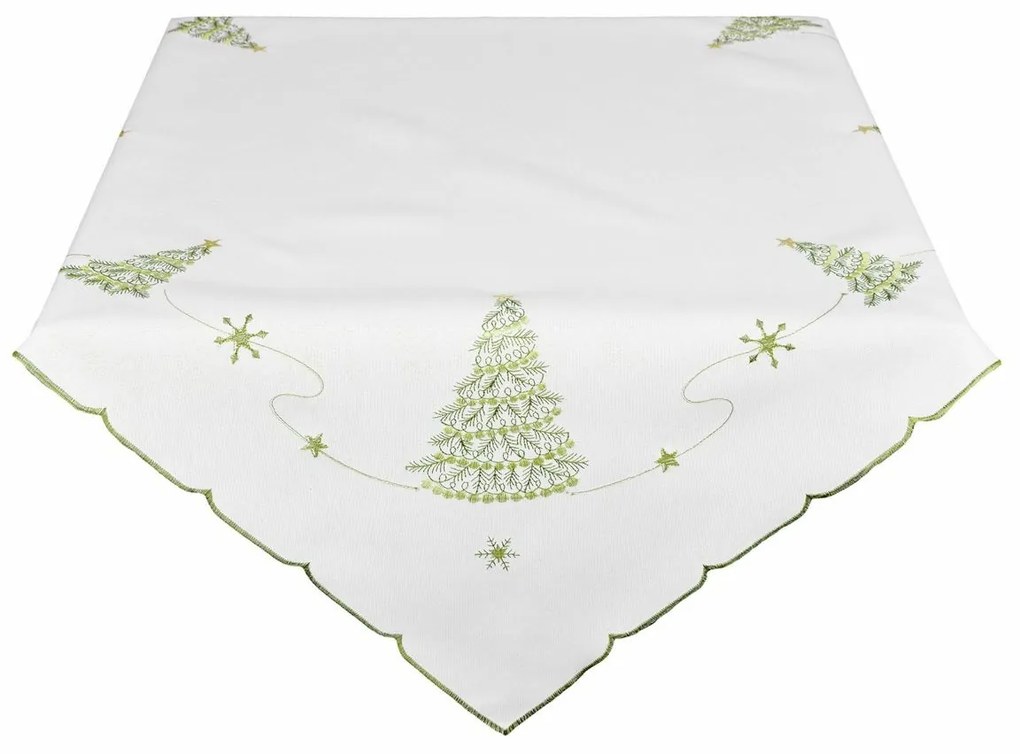 Forbyt Vánoční ubrus Stromek bílo-zelená, 40 x 140 cm
