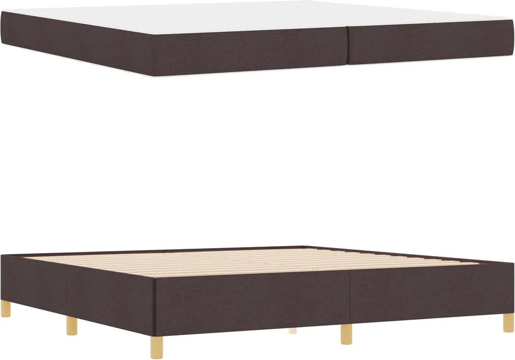 Rám postele Tmavě hnědá 200 x 200 cm textil 3398965