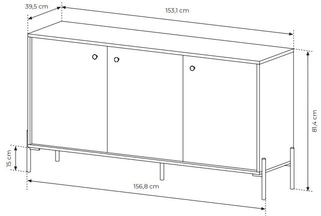 Komoda Scandia 3D (dub scandi + jedlička scandi). 1071387