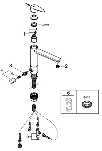 GROHE 31696000 - Dřezová baterie BAUEDGE lesklý chrom