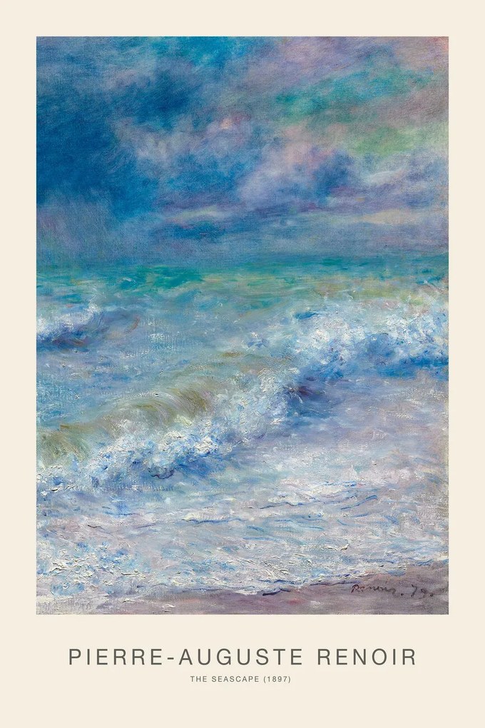 Obrazová reprodukce The Seascape (Vintage Ocean / Seaside Painting) - Renoir, (26.7 x 40 cm)