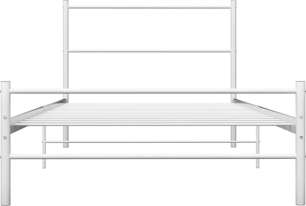 Rám postele bílý kov 100 x 200 cm 284693