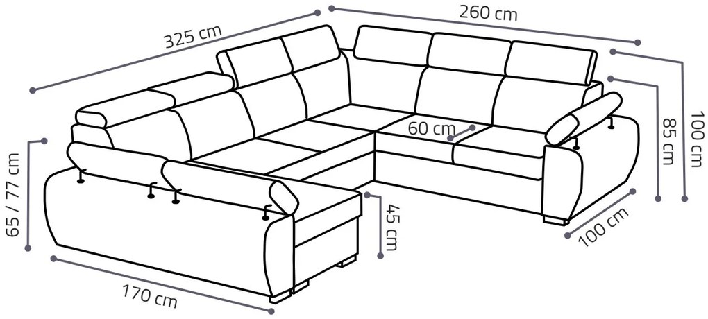 FN Sedací souprava Bodie U pravá béžová