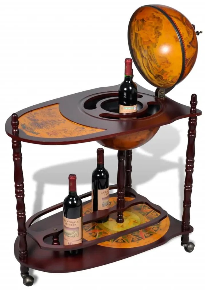 vidaXL Globus bar stojan na víno eukalyptové dřevo volně stojící