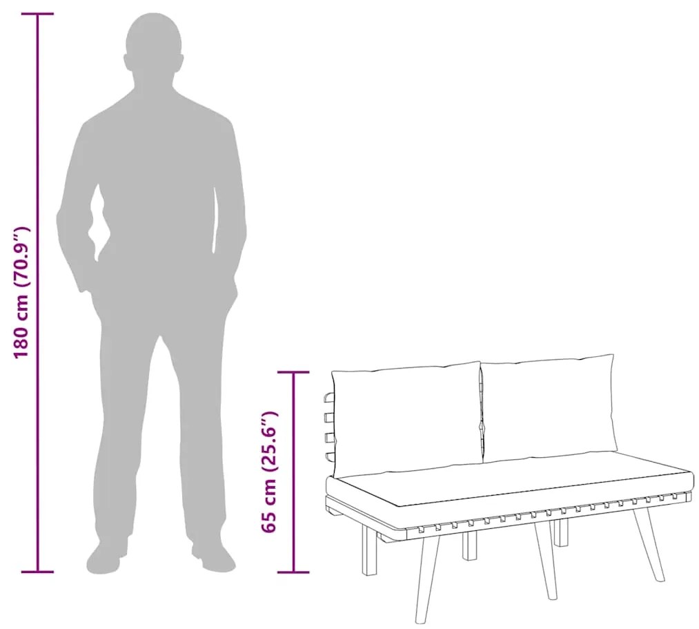 vidaXL Marketos Zahradní lavice s poduškami 115 cm masivní akáciové dřevo