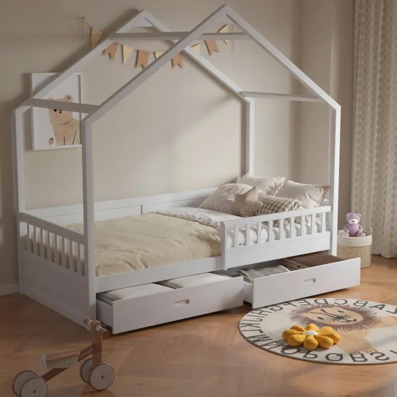 Postel Montessori BIANKA 90x200, masiv bílá Kondela 0000396817