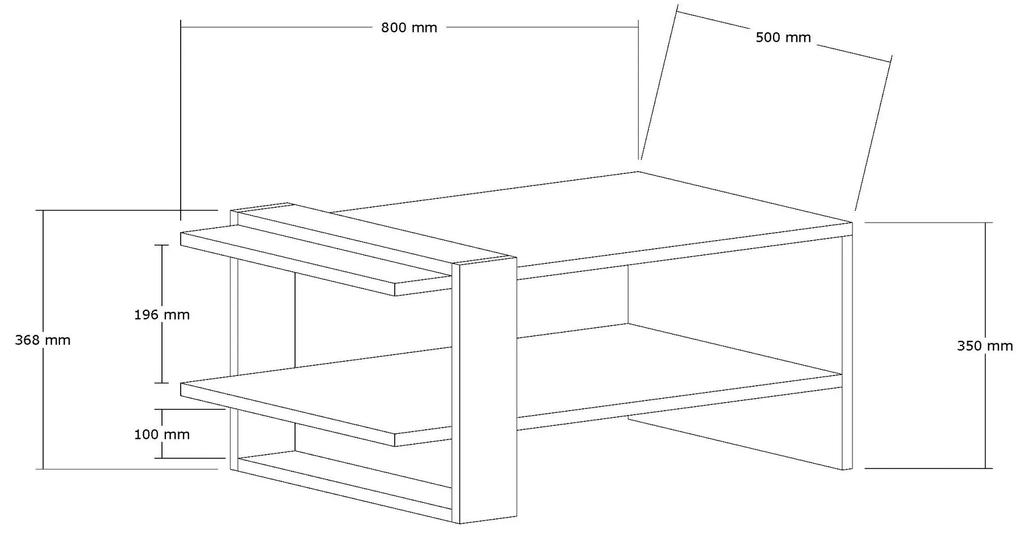 Designový konferenční stolek Rajesh 80 cm bílý/antracitový - II. třída