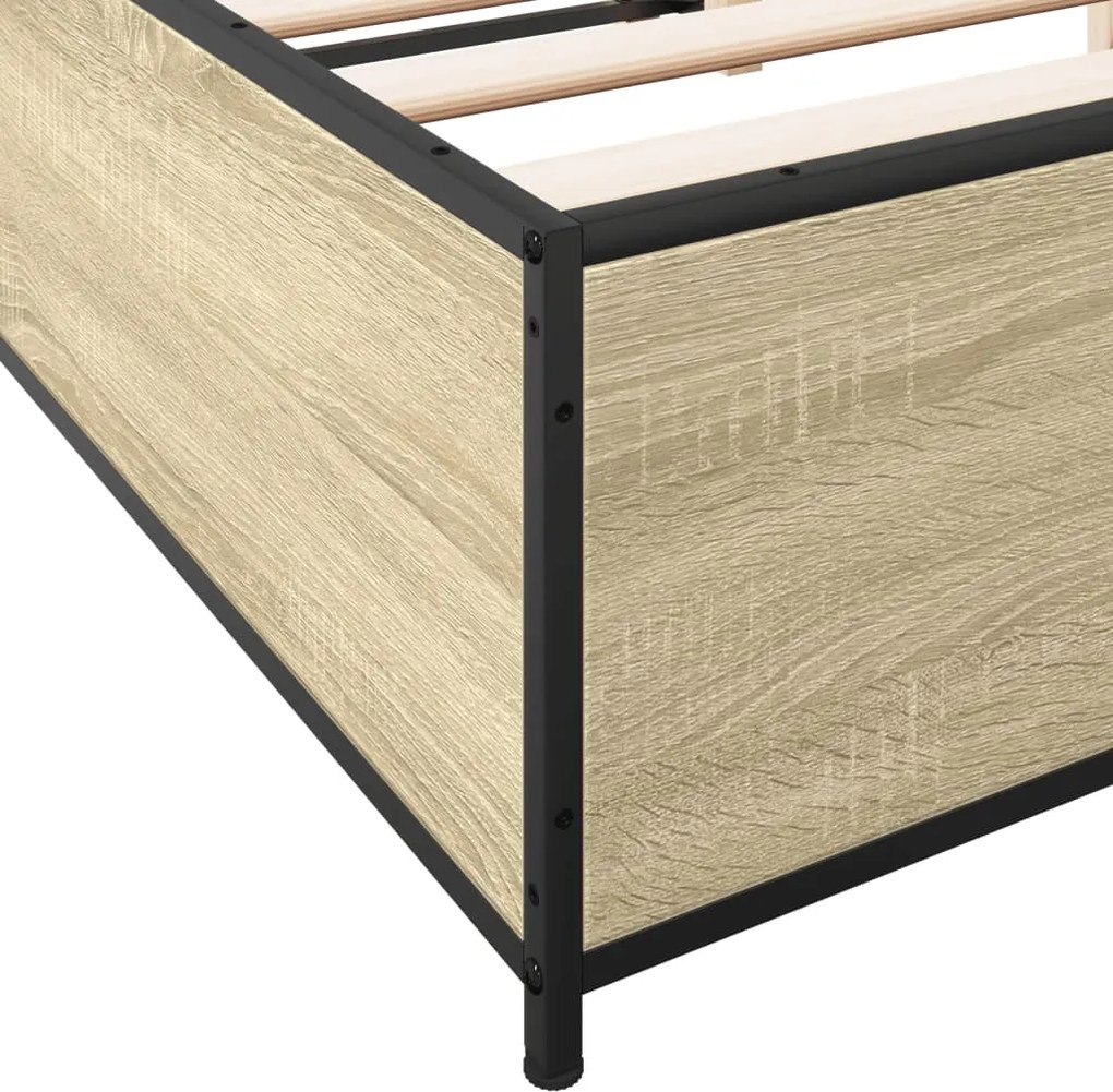 Rám postele dub sonoma 120 x 190 cm kompozitní dřevo a kov 3279863
