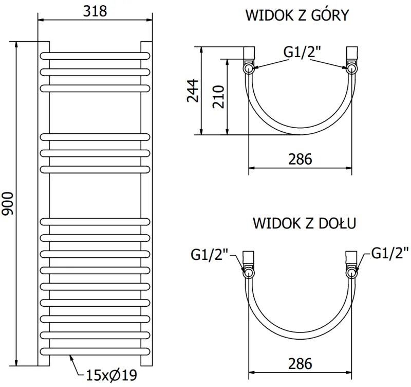 Mexen Eros, topné těleso 900 x 318 mm, 315 W, bílá, W112-0900-318-00-20