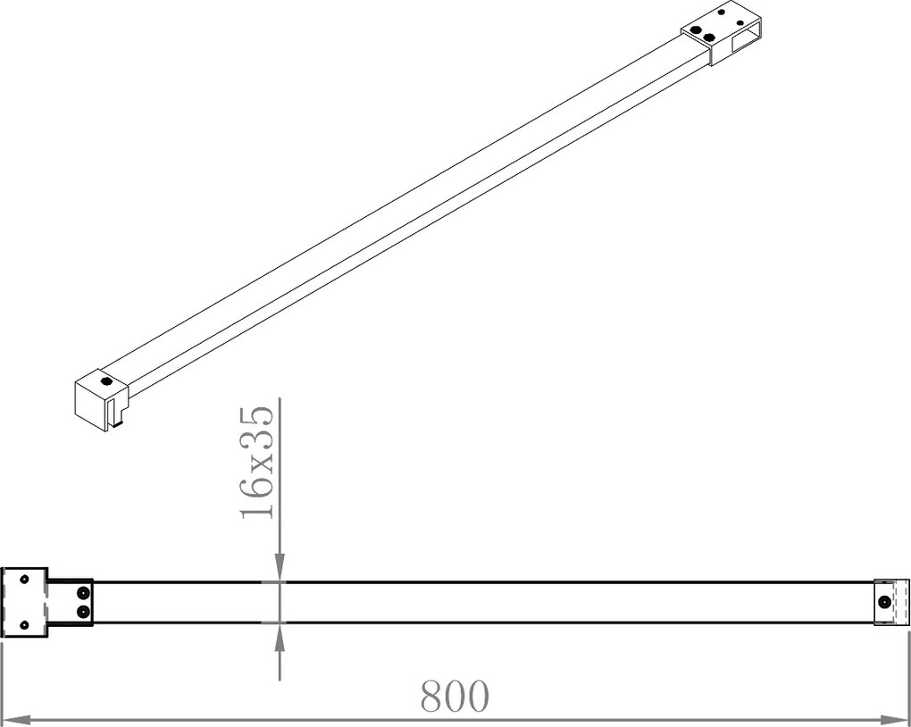 Polysan 80 cm MSBR4 Doplňková vzpěra k MSBR1 chrom