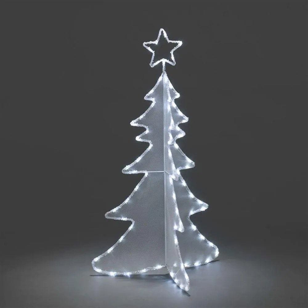 Na objednávku !! 3D vánoční strom , 80 bílých LED, výška 120 cm, šířka 64 cm KONST