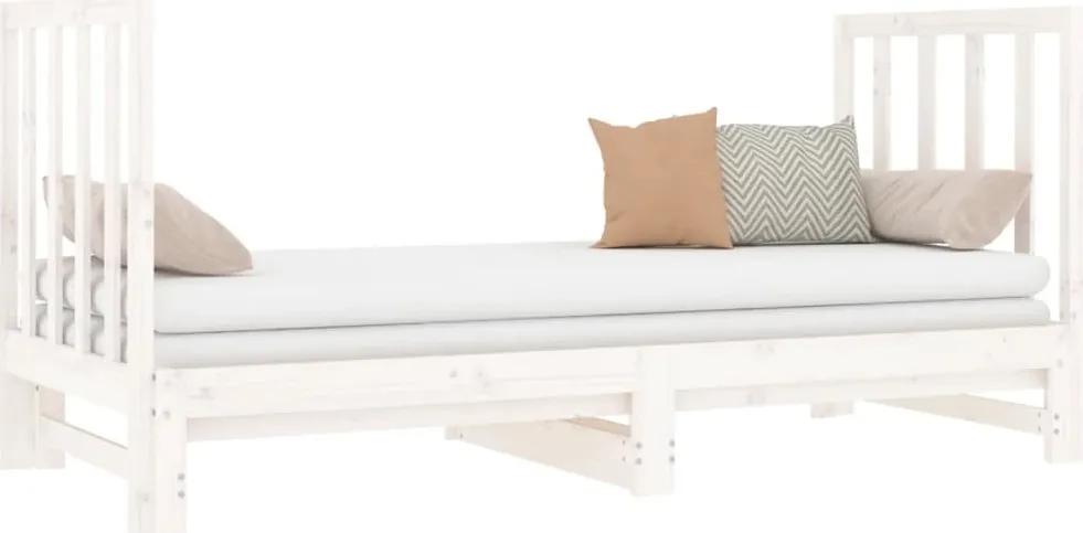 vidaXL Výsuvná postel 2x (90 x 190) cm masivní borovice [3124768] Barva: Bílá